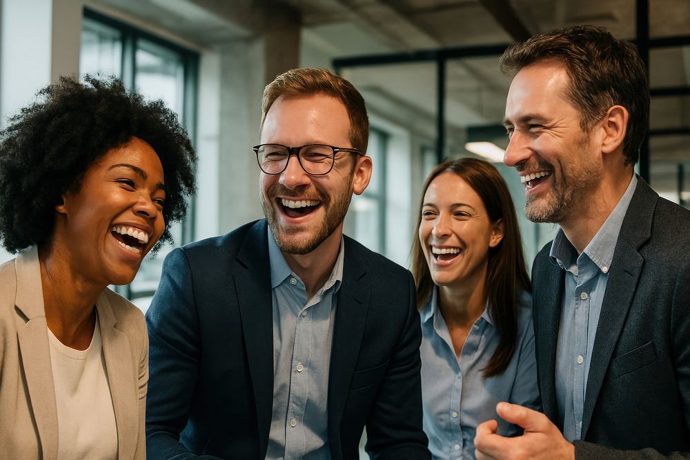 Diverse team laughing together. | Free Photo - rawpixel