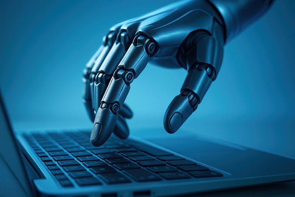 Futuristic robotic hand typing | Free Photo - rawpixel Futuristic robotic hand typing | Free Photo - rawpixel