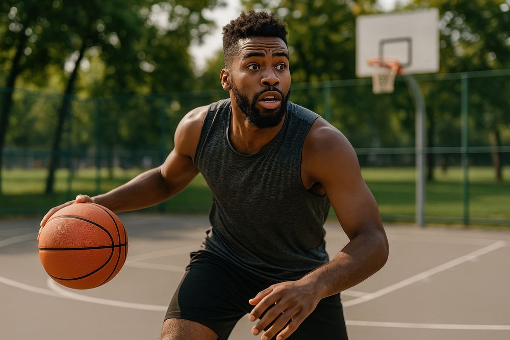 Focused basketball player outdoors. | Free Photo - rawpixel