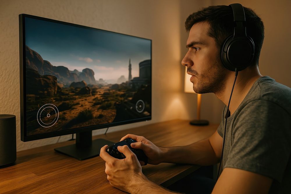 Focused gamer playing adventure game | Free Photo - rawpixel