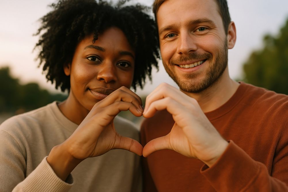 Couple forming heart shape | Free Photo - rawpixel