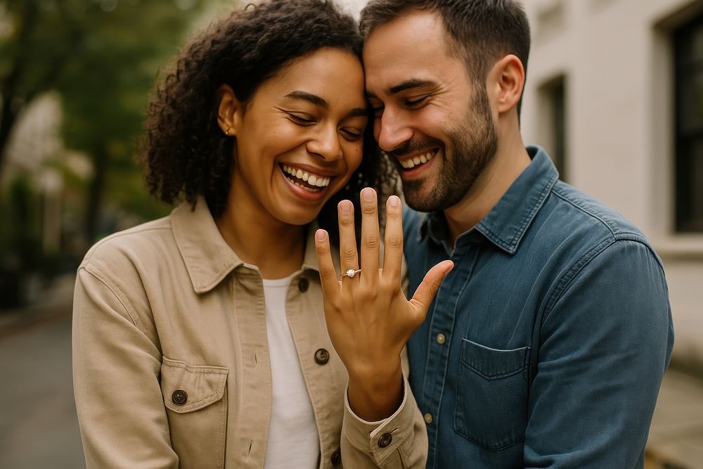 Engaged couple joyfully celebrating love | Free Photo - rawpixel