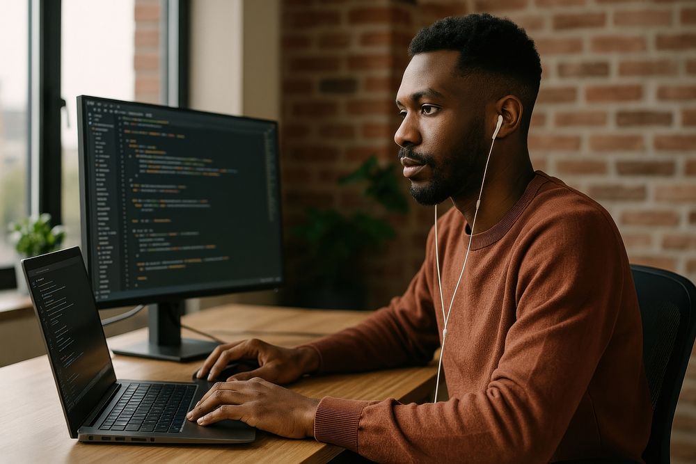 Focused developer coding efficiently | Free Photo - rawpixel