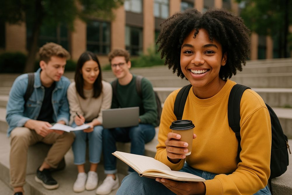 Students studying outdoors happily | Free Photo - rawpixel