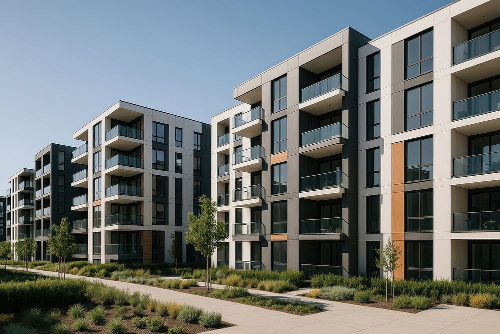 Modern urban apartment complex exterior | Free Photo - rawpixel