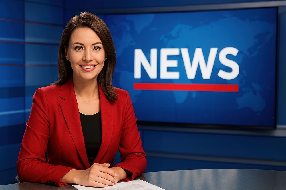 News anchor studio broadcast | Free Photo - rawpixel