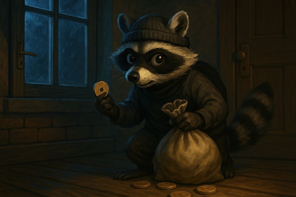 Raccoon thief with donut. | Free Photo Illustration - rawpixel