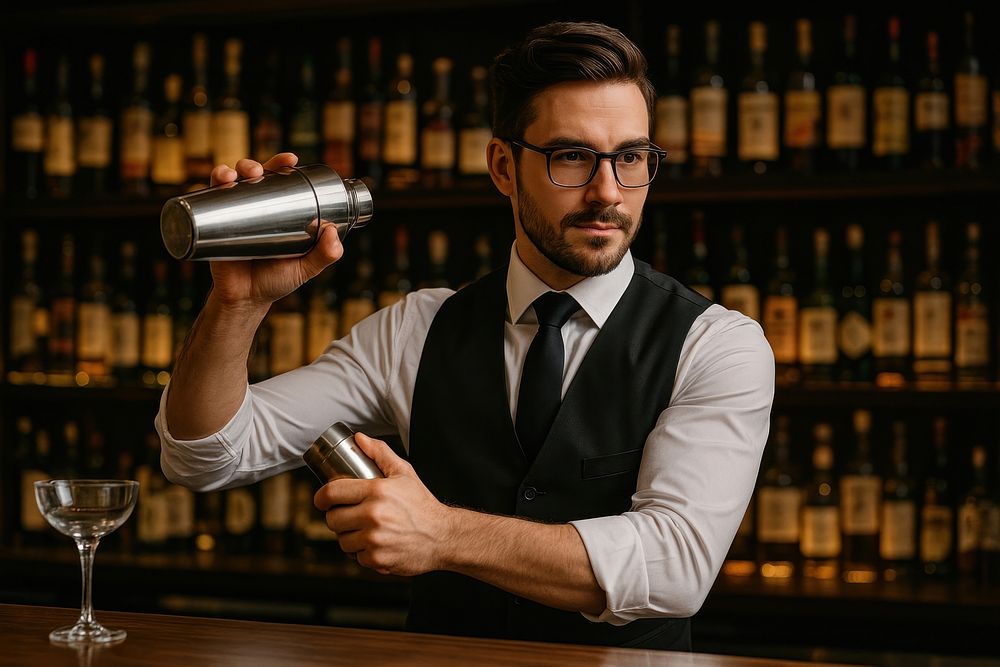 Bartender mixing drinks professionally. | Free Photo - rawpixel