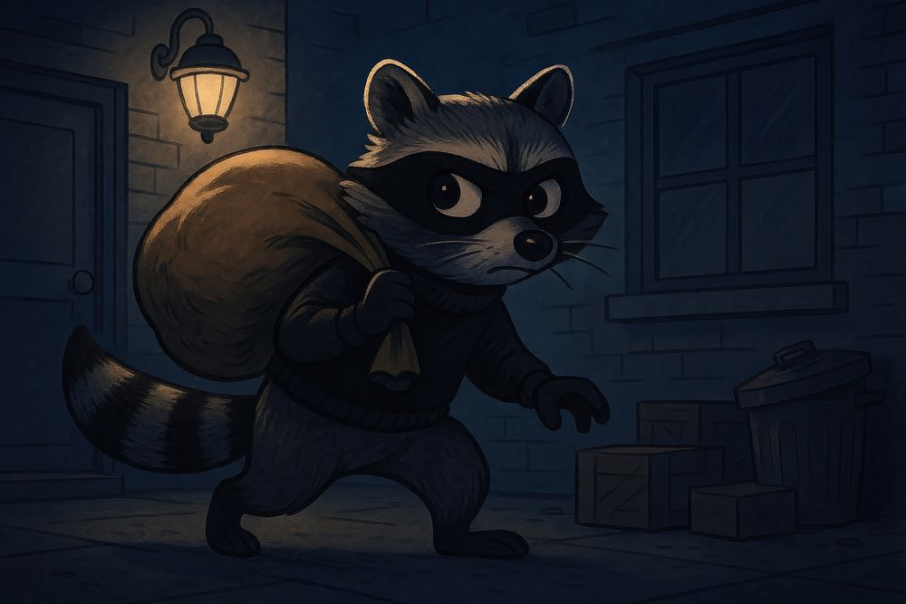 Sneaky raccoon thief night | Free Photo Illustration - rawpixel