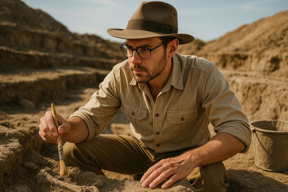 Archaeologist exploring ancient site. | Free Photo - rawpixel