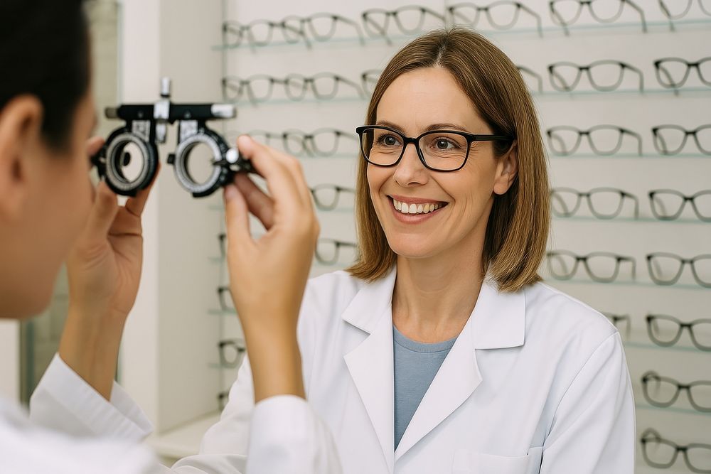 Optometrist performing eye examination. | Free Photo - rawpixel