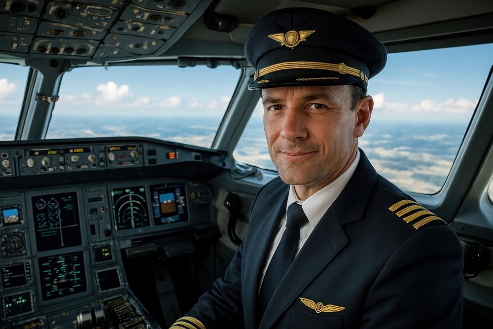 Pilot in airplane cockpit smiling. | Free Photo - rawpixel