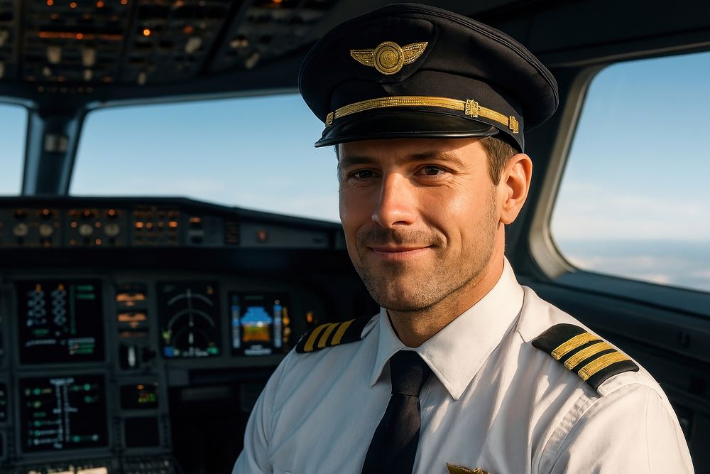 Confident pilot in cockpit | Free Photo - rawpixel