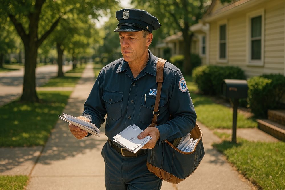 Mailman delivering letters outdoors. | Free Photo - rawpixel