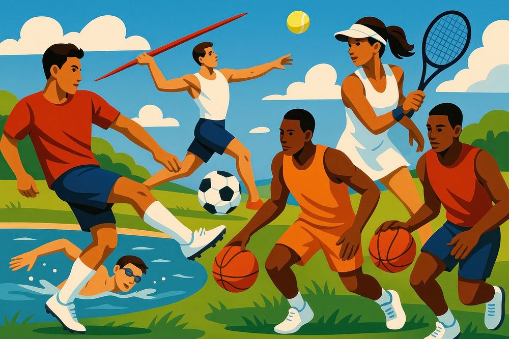 Vibrant sports activity scene | Free Photo Illustration - rawpixel