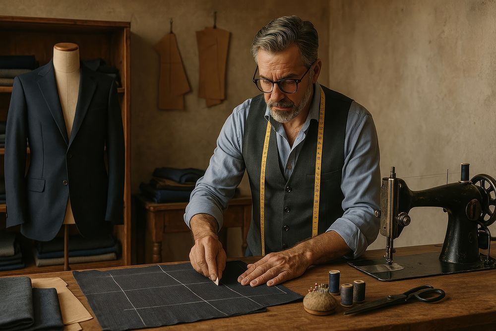 Tailor crafting bespoke suit. | Free Photo - rawpixel