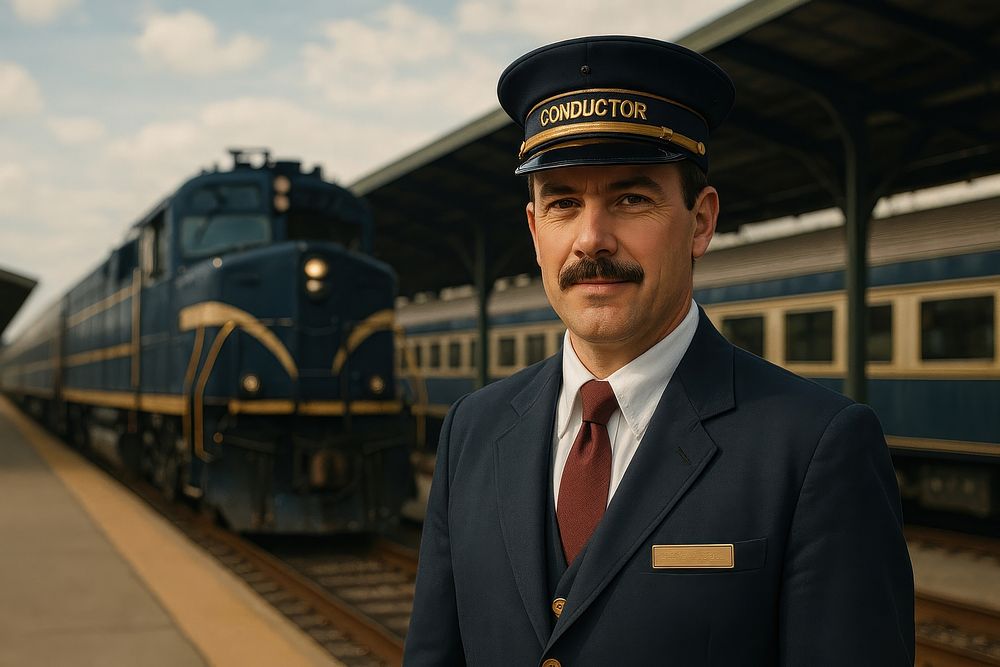 Vintage train conductor portrait | Free Photo - rawpixel