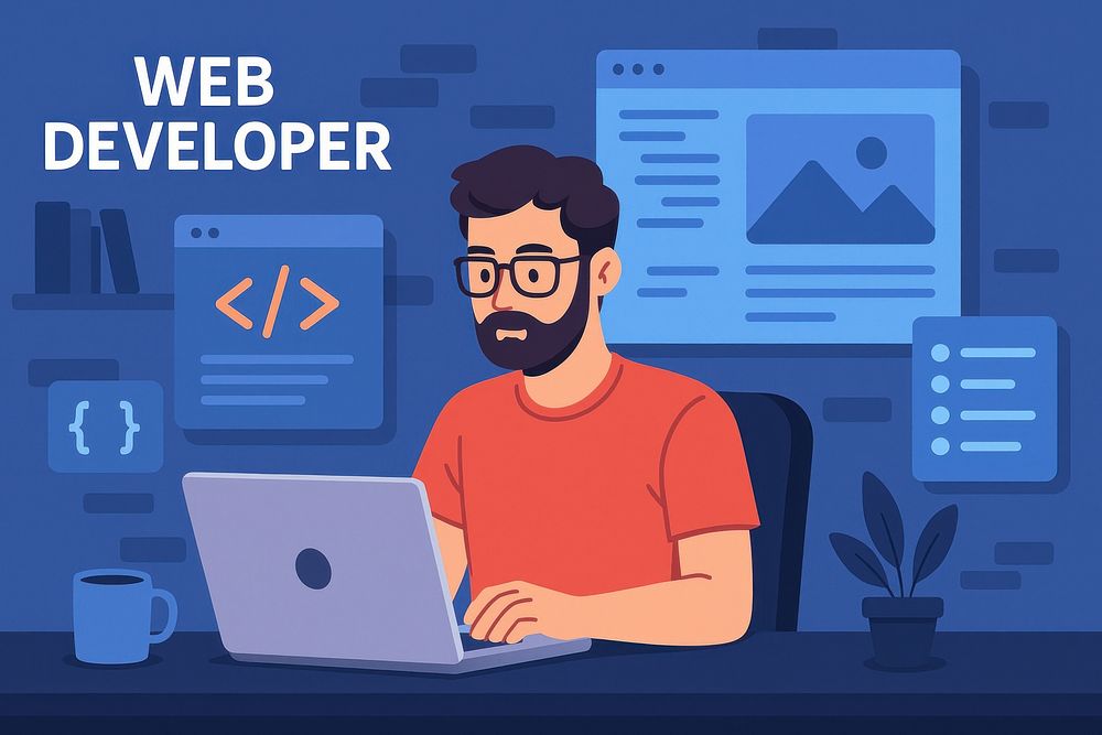Web developer coding illustration | Free Photo Illustration - rawpixel
