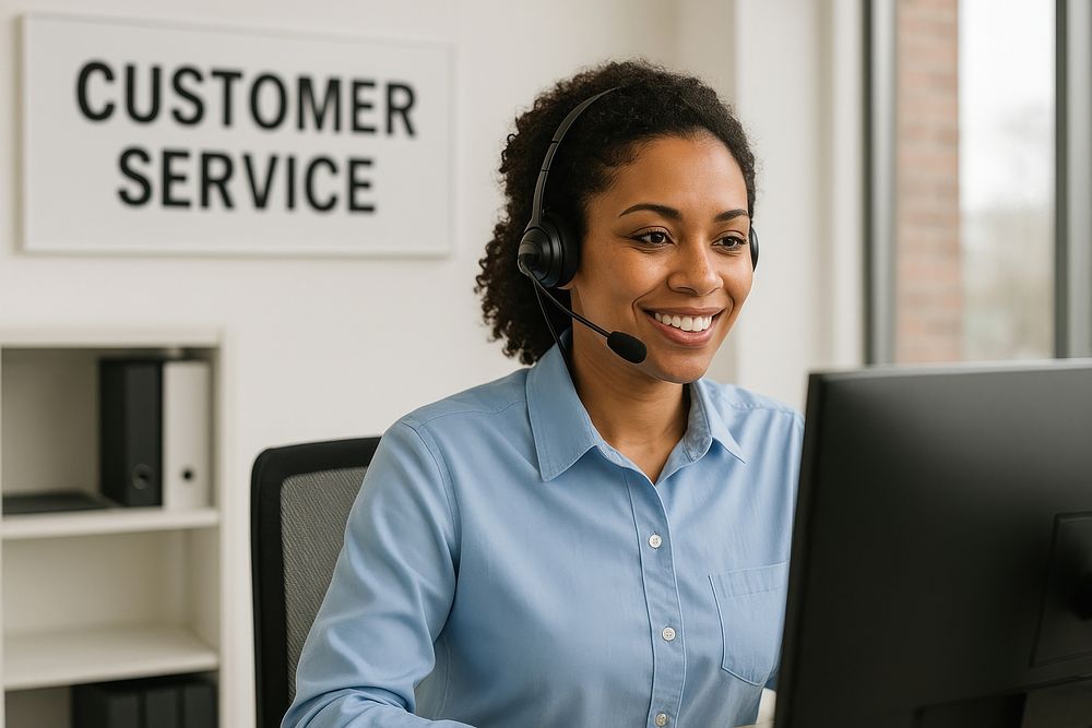Smiling customer service representative. | Free Photo - rawpixel