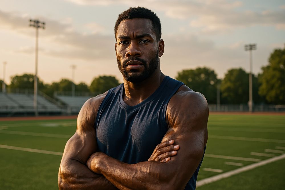 Athletic man on field | Free Photo - rawpixel