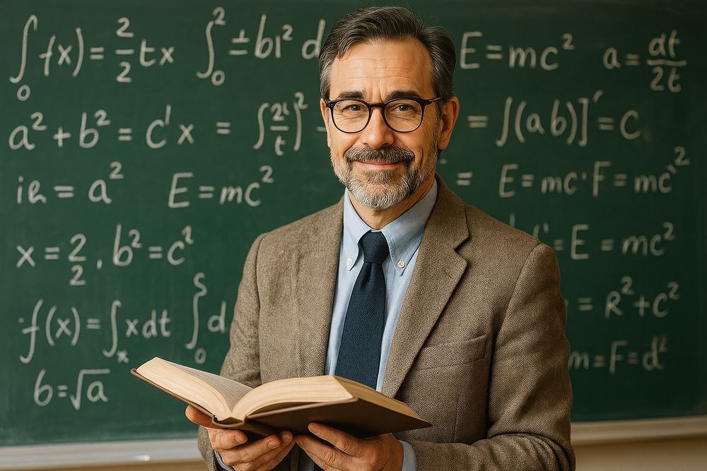 Mathematics professor holding book. | Free Photo - rawpixel