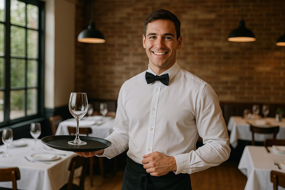 Waiter smiling with elegance | Free Photo - rawpixel