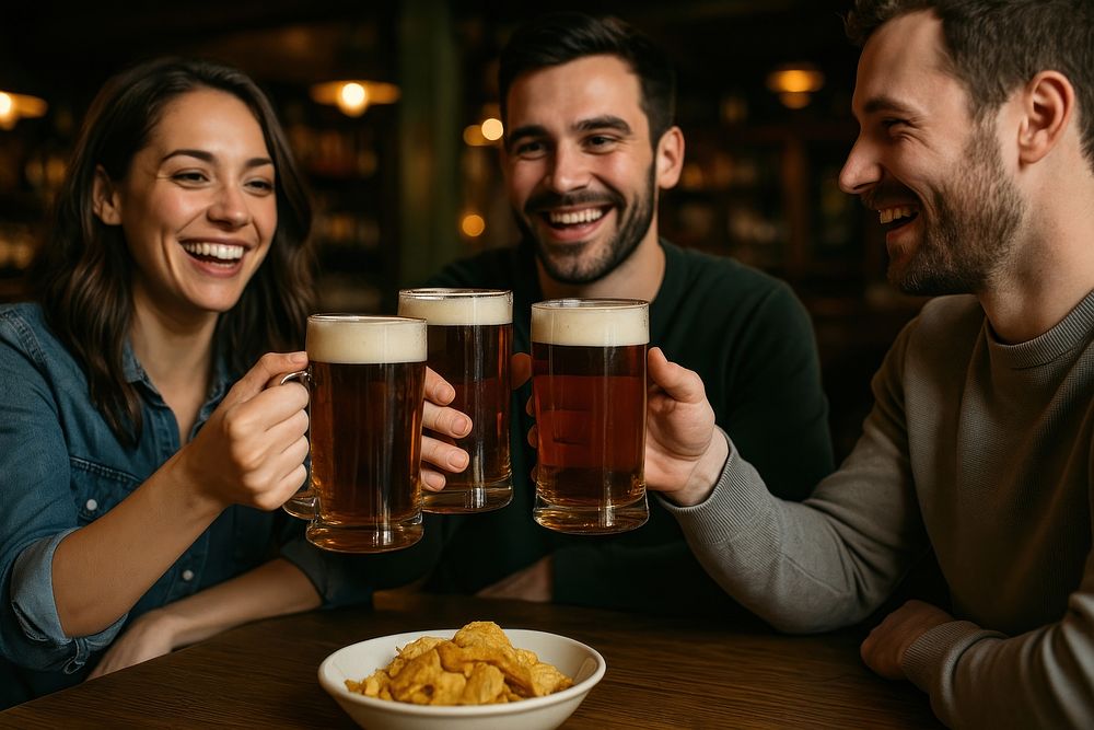 Friends enjoying beer together | Free Photo - rawpixel