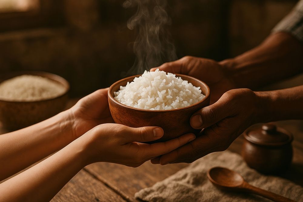 Sharing warm bowl rice | Free Photo - rawpixel