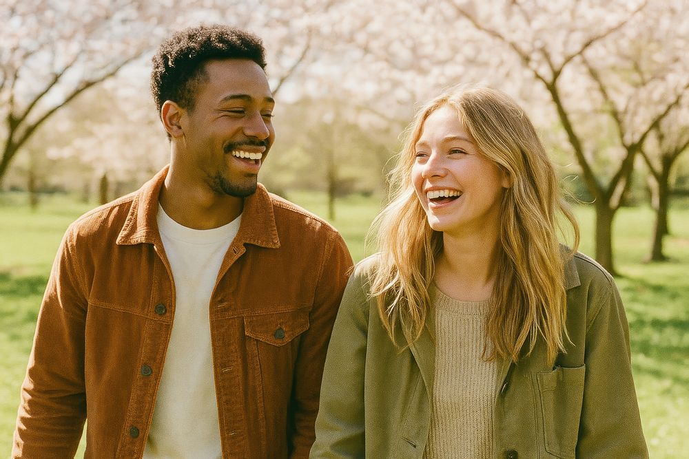 Joyful friends in springtime park. | Free Photo - rawpixel
