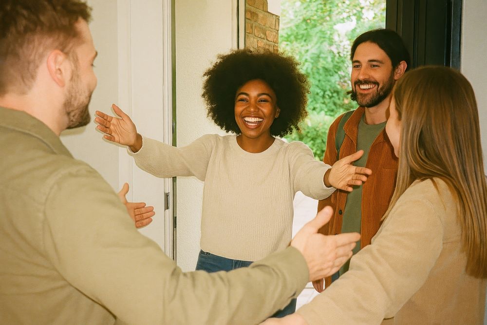 Warm friends reunion embrace | Free Photo - rawpixel