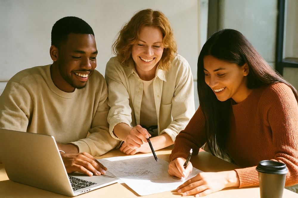 Collaborative teamwork in action. | Free Photo - rawpixel