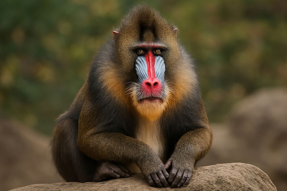 Colorful mandrill in nature | Free Photo - rawpixel