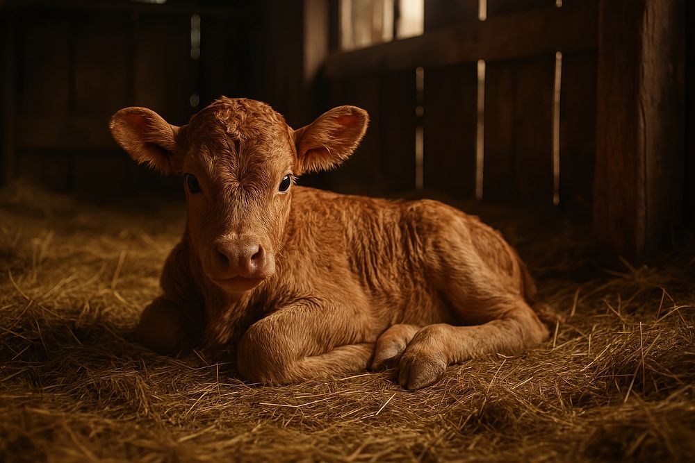 Adorable calf resting peacefully | Free Photo - rawpixel
