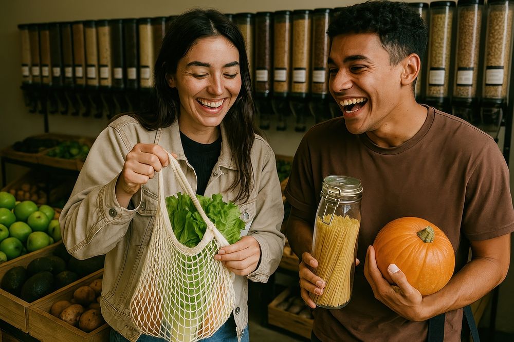 Happy grocery shopping together | Free Photo - rawpixel