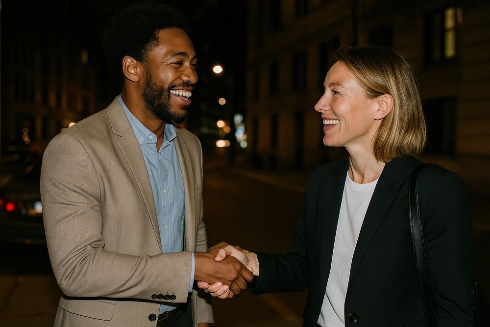 Business handshake night meeting | Free Photo - rawpixel