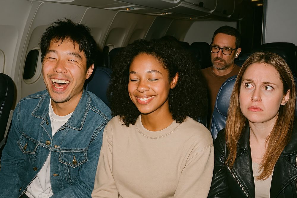 Diverse emotions on airplane | Free Photo - rawpixel