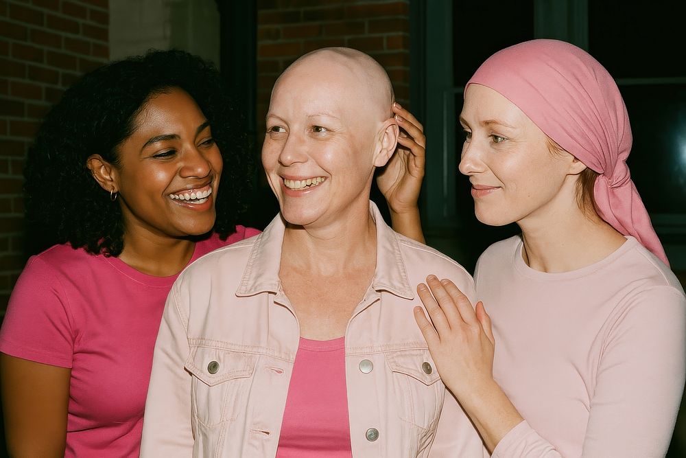 Supportive friends in pink | Free Photo - rawpixel