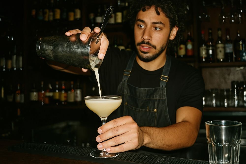 Bartender mixing cocktail drink. | Free Photo - rawpixel