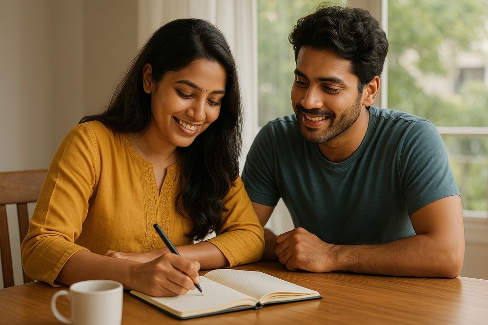 Couple planning together happily. | Free Photo - rawpixel
