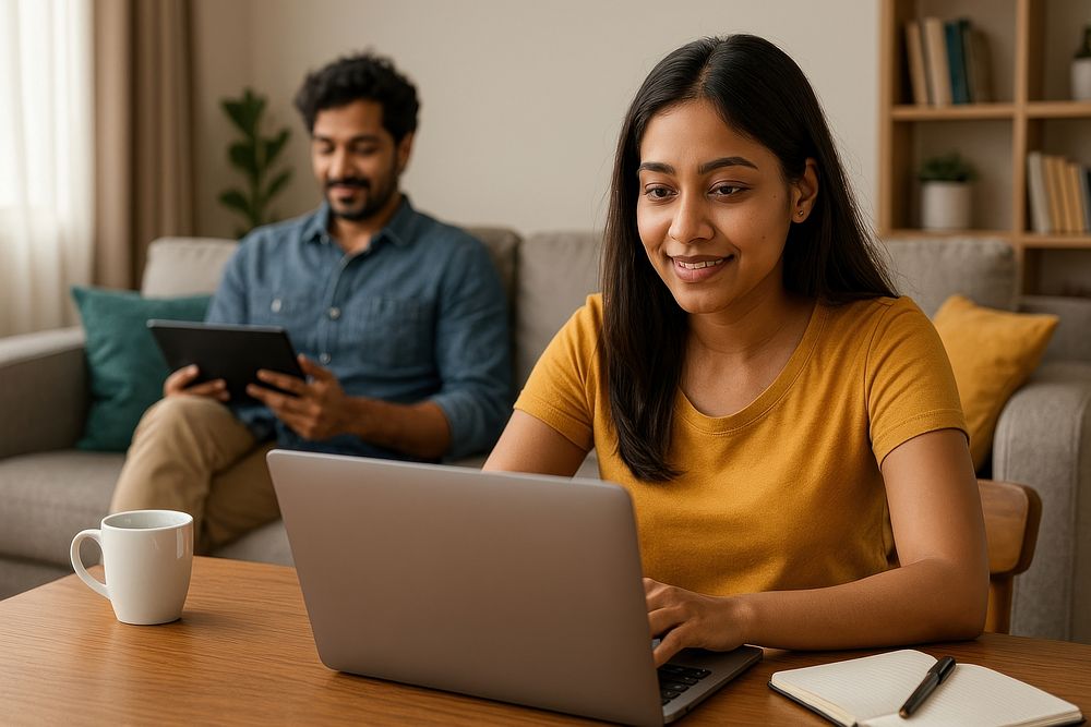 Couple working from home together. | Free Photo - rawpixel