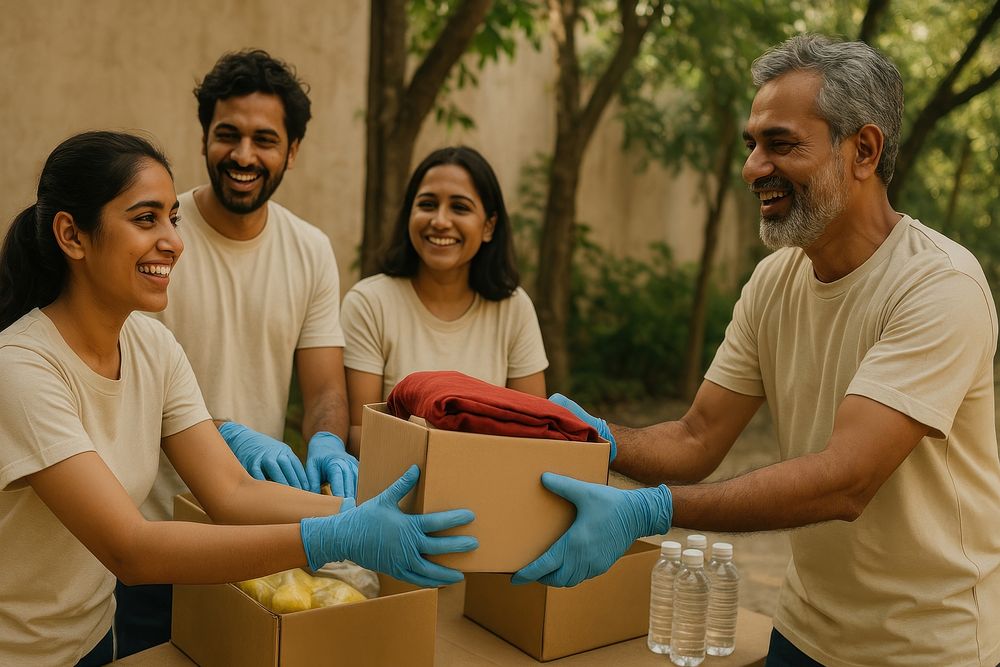 Volunteers distributing essential supplies | Free Photo - rawpixel