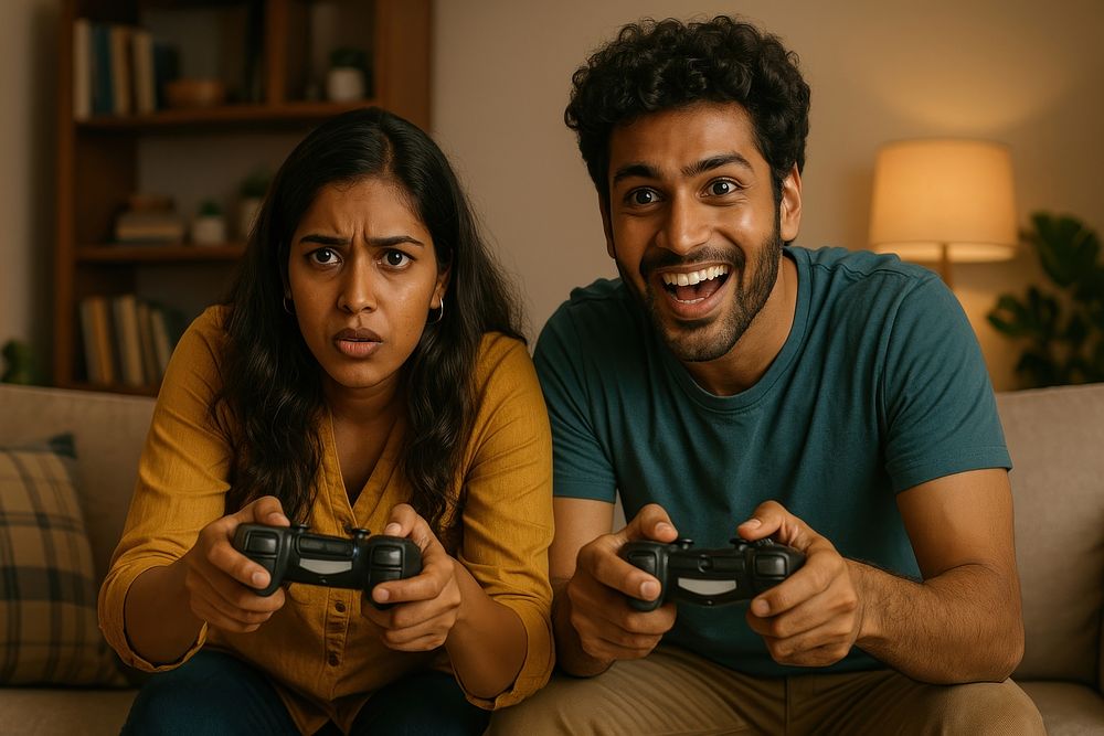 Intense gaming couple fun | Free Photo - rawpixel