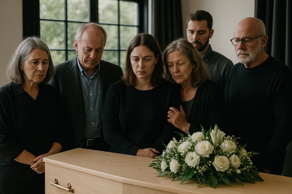 Somber family mourning funeral. | Free Photo - rawpixel