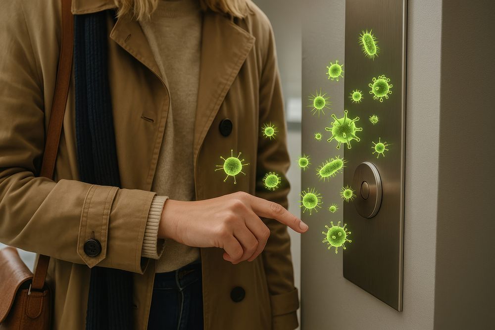 Germs spreading through elevator button. | Free Photo - rawpixel