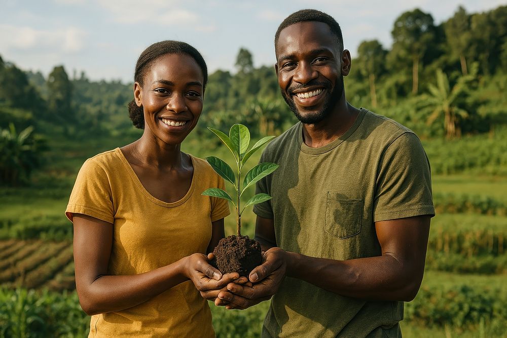 Couple planting tree together outdoors. | Free Photo - rawpixel