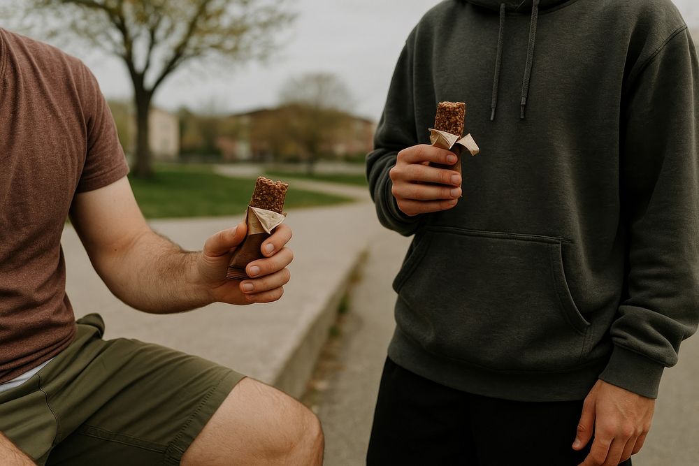 Two people enjoying snack outdoors | Free Photo - rawpixel