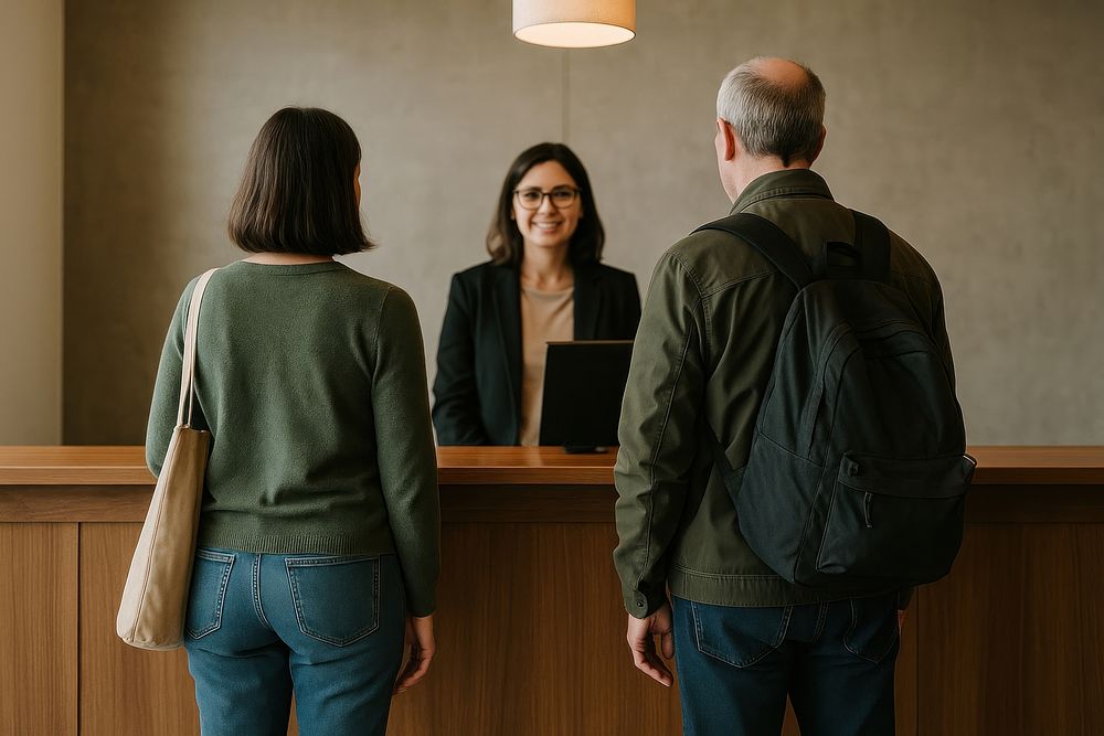 Hotel reception interaction with guests | Free Photo - rawpixel