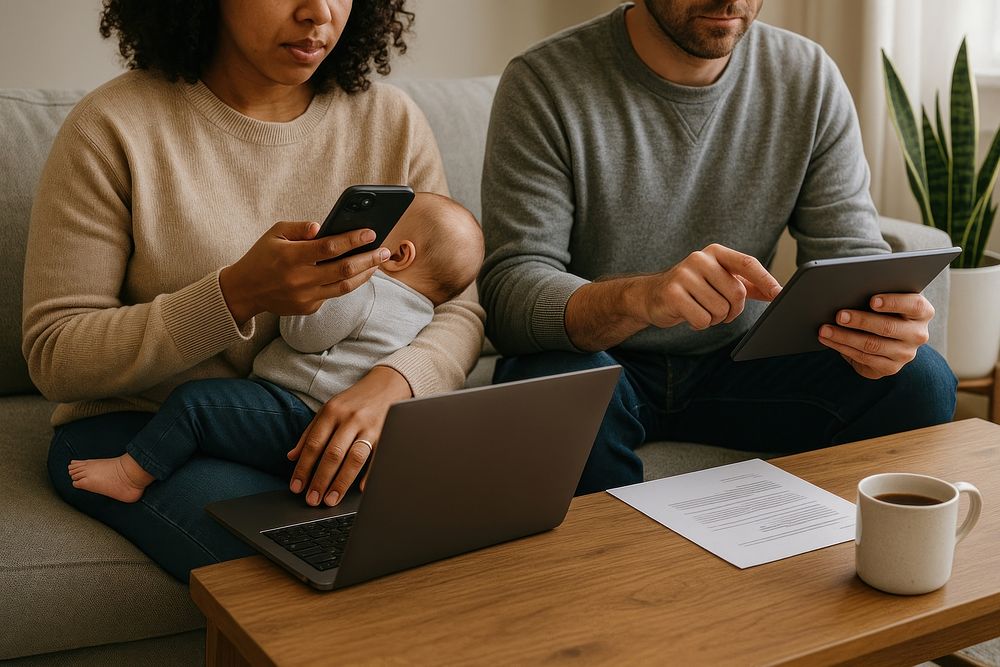 Family multitasking with technology devices. | Free Photo - rawpixel
