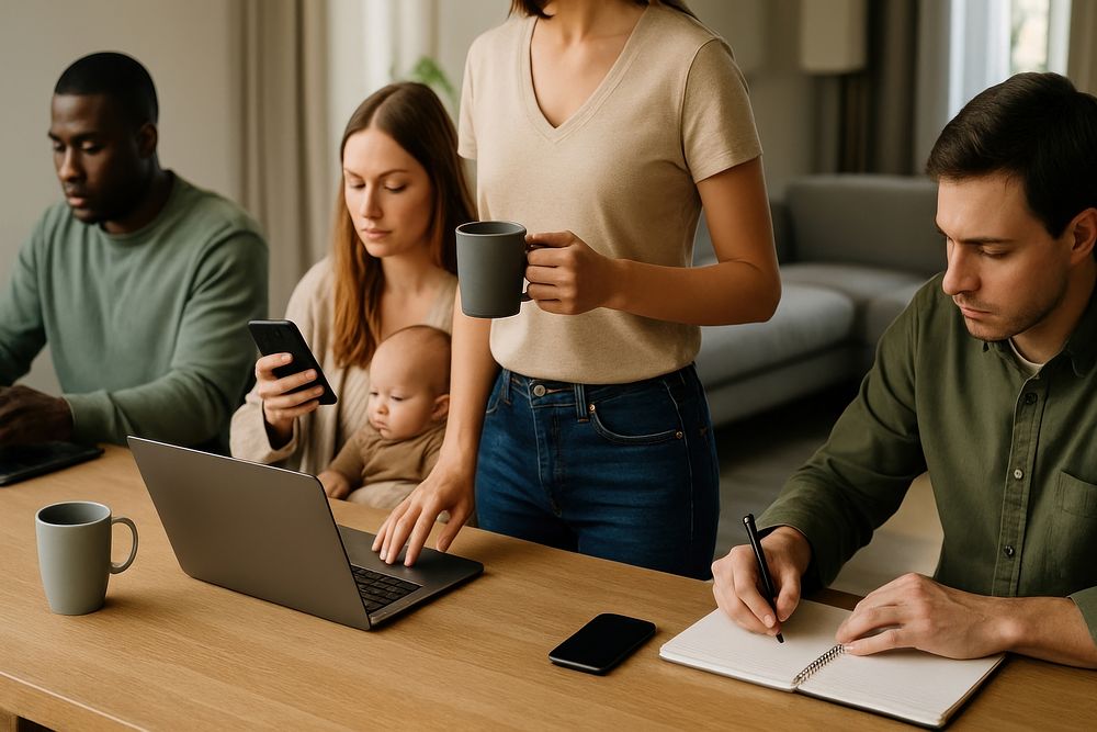 Modern multitasking family teamwork | Free Photo - rawpixel