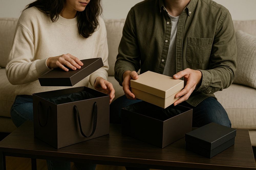 Gift exchange with elegant boxes | Free Photo - rawpixel